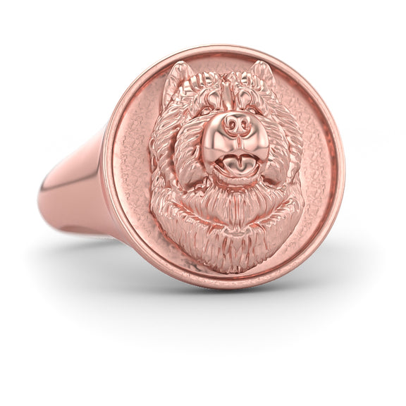 Chow Chow Classic Round Signet Ring made in the USA - Tiny Bling