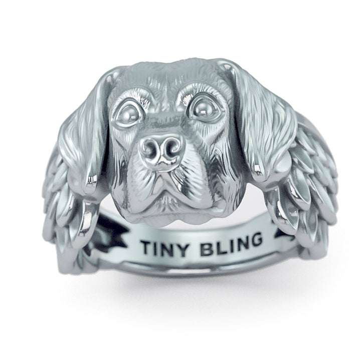 Labrador Retriever Angel Wings Memorial Ring – TINY BLING