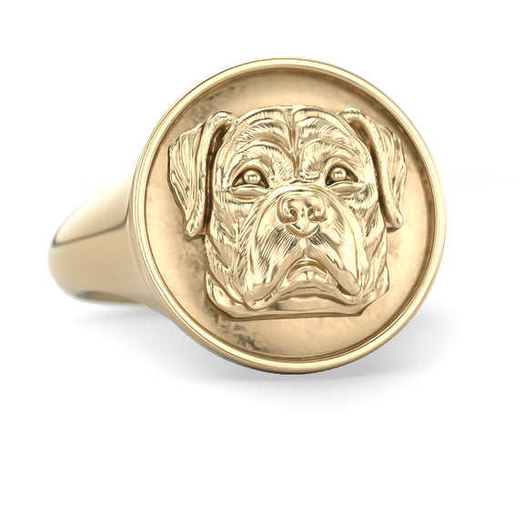 Rottweiler Classic Round Signet Ring – TINY BLING