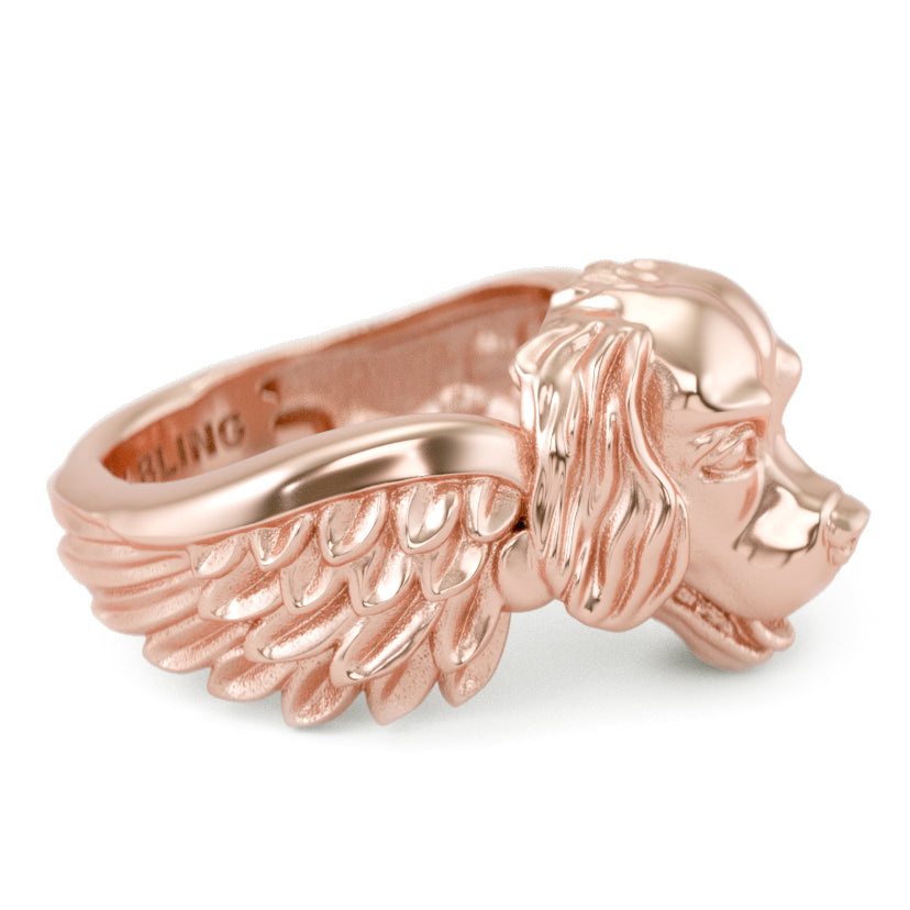 Golden Retriever Angel Wings Memorial Ring – TINY BLING