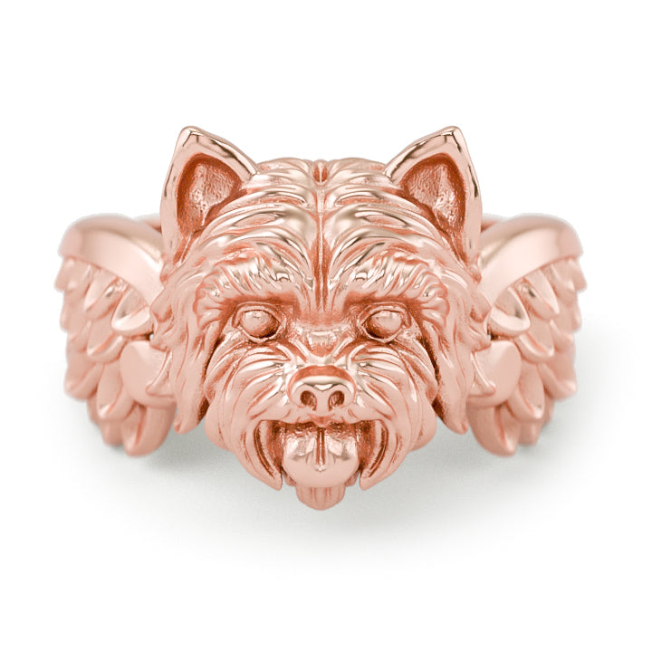 Yorkshire Terrier Short Hair Angel Wings Memorial Ring – TINY BLING